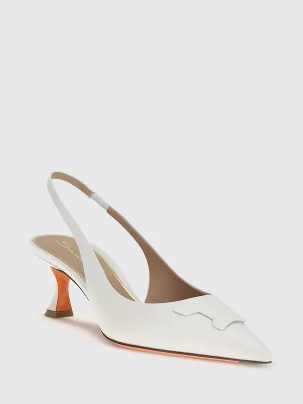 Santoni Slingback Pumps - White