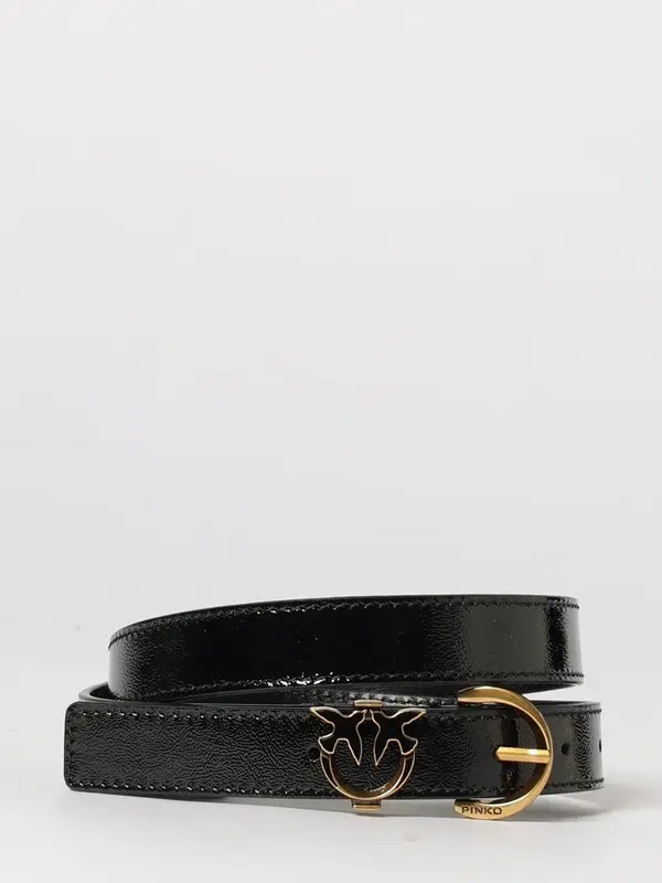 Pinko Love Birds Naplak Belt - Black