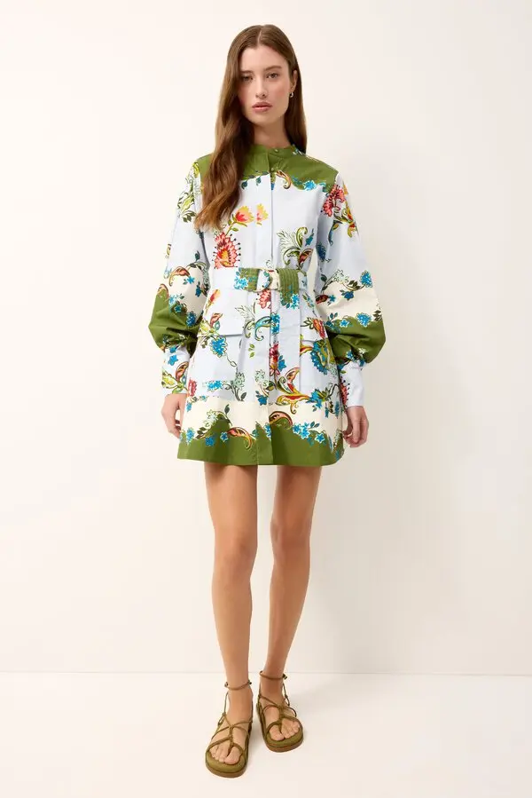 MARIE OLIVER Printed Cotton Shirt Dress