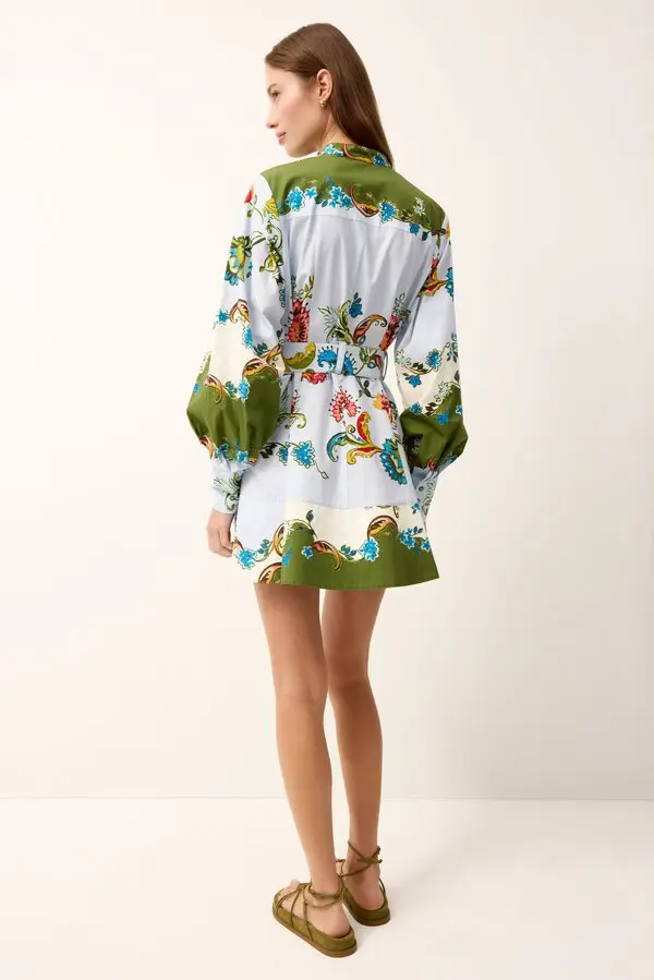 MARIE OLIVER Printed Cotton Shirt Dress
