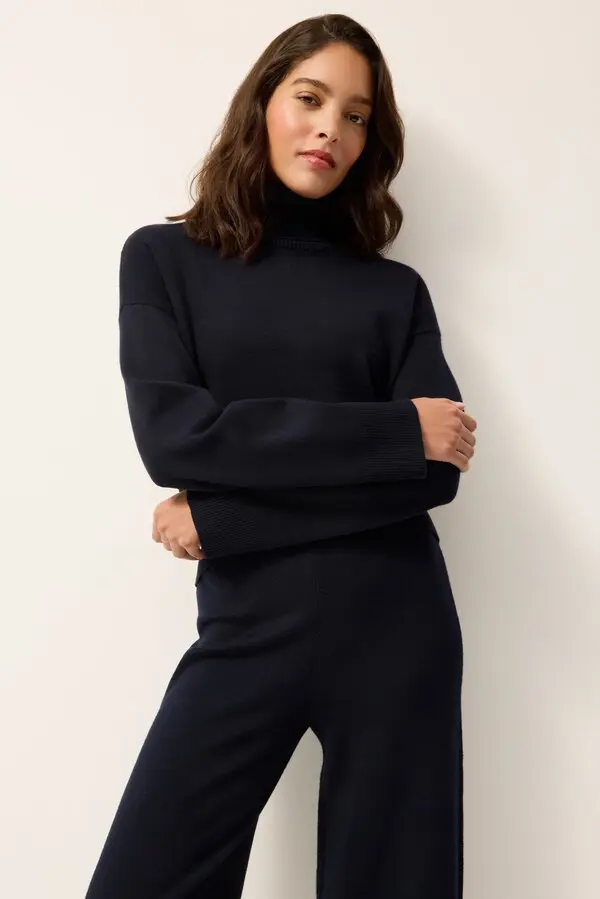 MARIE OLIVER Oversized Knit Sweater - Navy