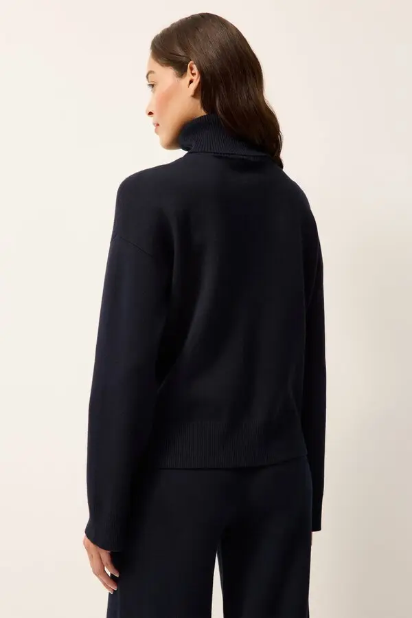 MARIE OLIVER Oversized Knit Sweater - Navy