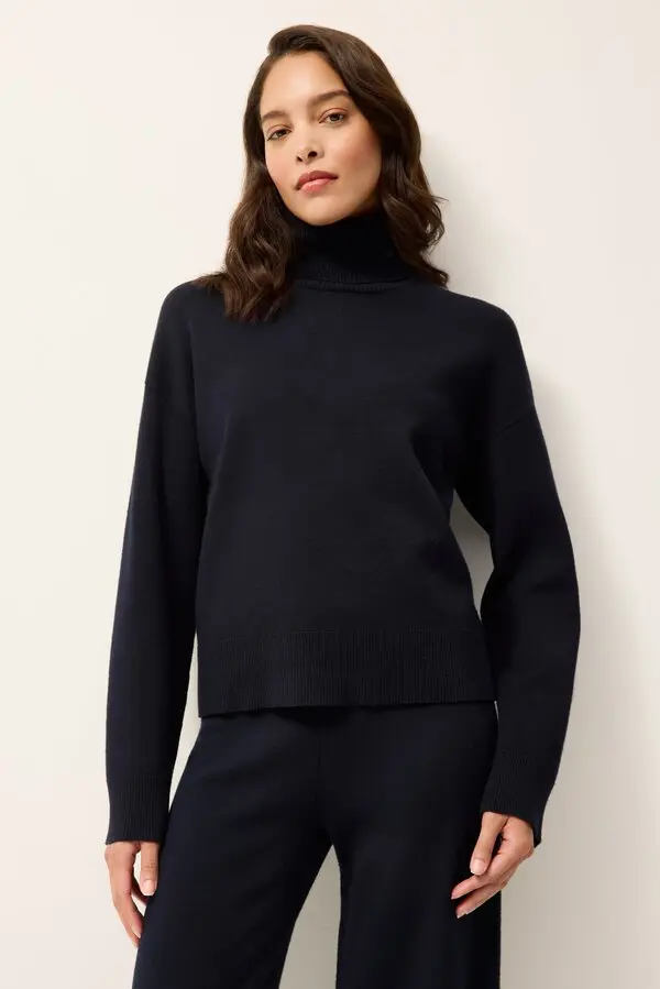 MARIE OLIVER Oversized Knit Sweater - Navy