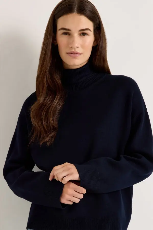 MARIE OLIVER Oversized Knit Sweater - Navy