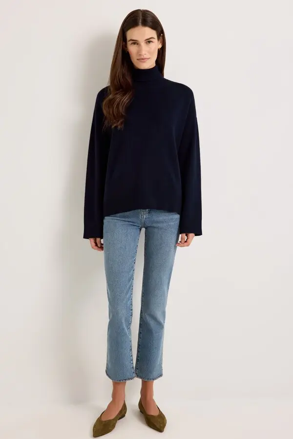 MARIE OLIVER Oversized Knit Sweater - Navy