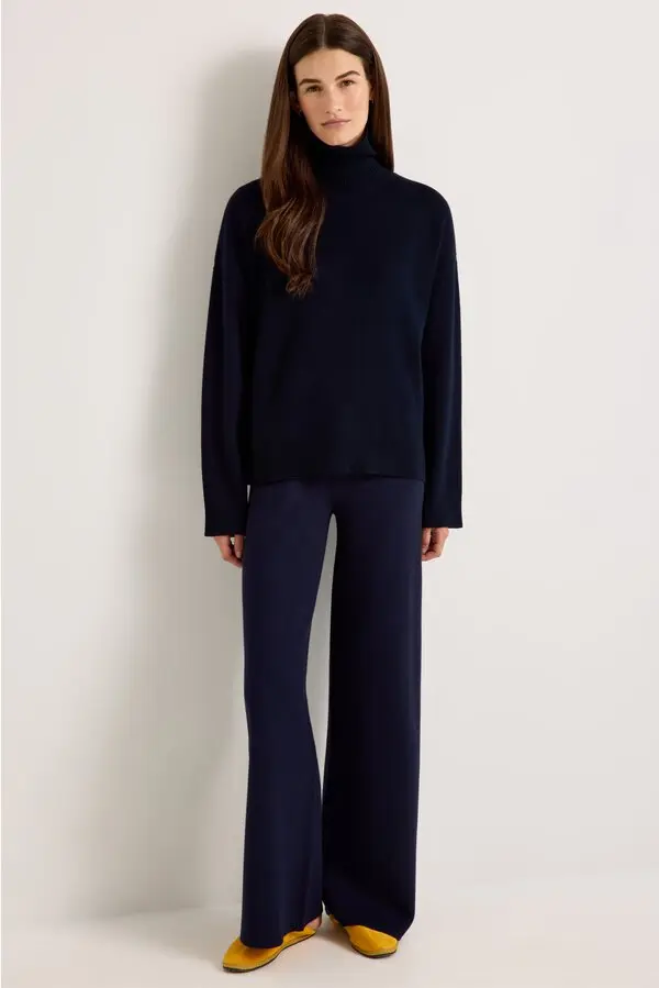 MARIE OLIVER Oversized Knit Sweater - Navy