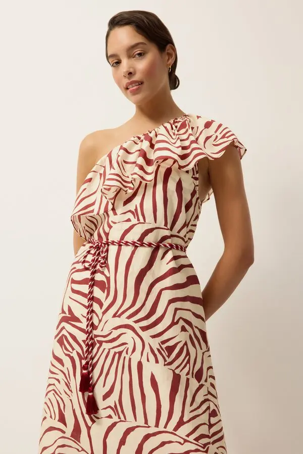 MARIE OLIVER Raya One-shoulder Striped Maxi Dress