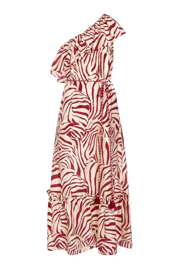 MARIE OLIVER Raya One-shoulder Striped Maxi Dress