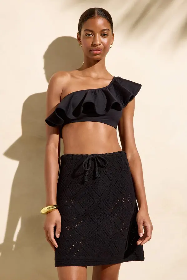 MARIE OLIVER Zebbie Crochet Skirt - Black