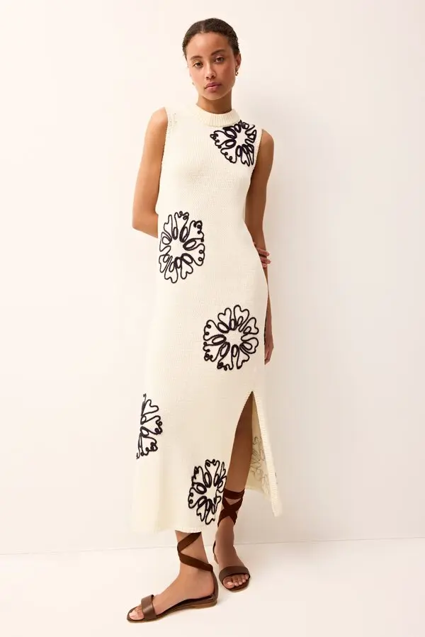 MARIE OLIVER Patricia Embroidered Knit Dress
