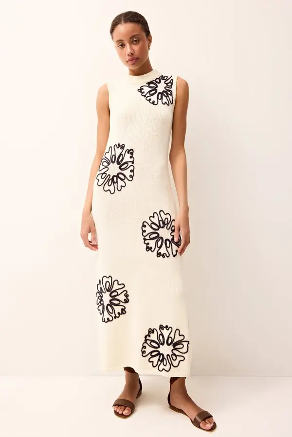 MARIE OLIVER Patricia Embroidered Knit Dress