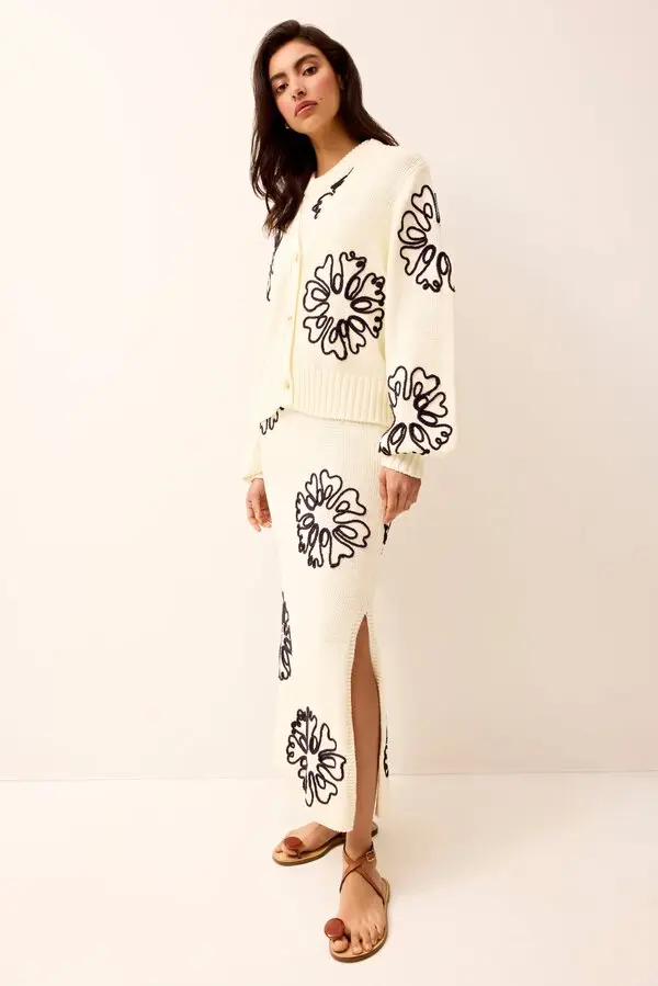 MARIE OLIVER Patricia Embroidered Knit Dress