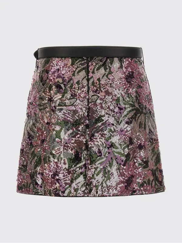 SELF-PORTRAIT Sequined Floral Mini Skirt - Pink