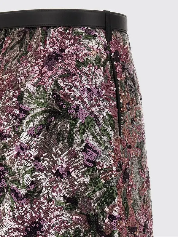 SELF-PORTRAIT Sequined Floral Mini Skirt - Pink