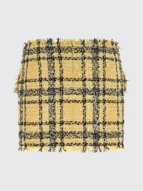 Balmain Plaid Tweed Mini Skirt - Multicolor