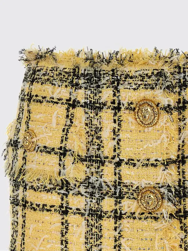 Balmain Plaid Tweed Mini Skirt - Multicolor