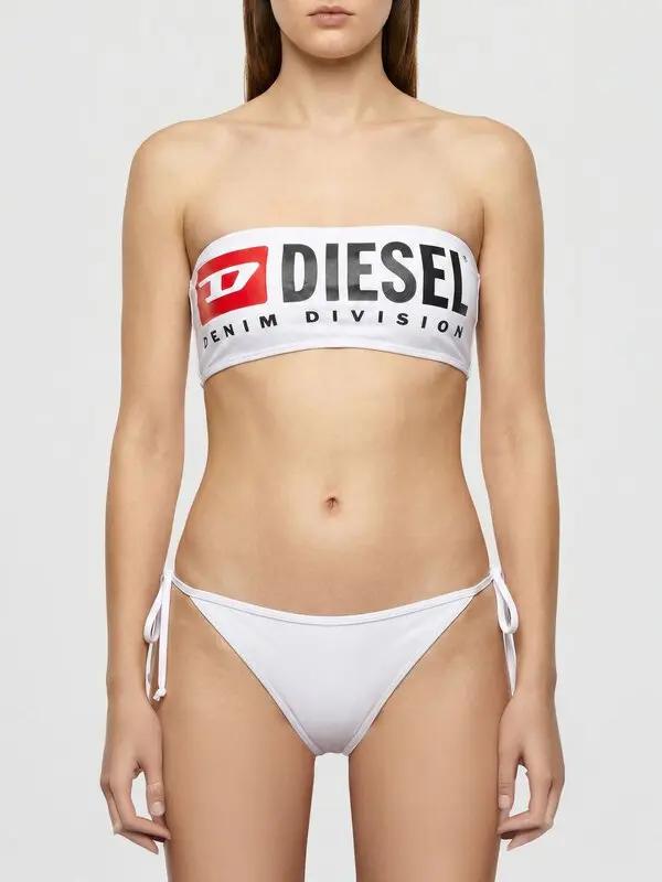 DIESEL® Logo Bandeau Bikini Top - White