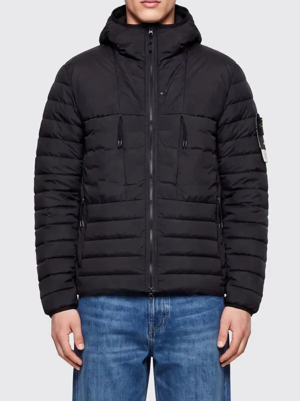 Stone Island Padded Hooded Jacket - Black