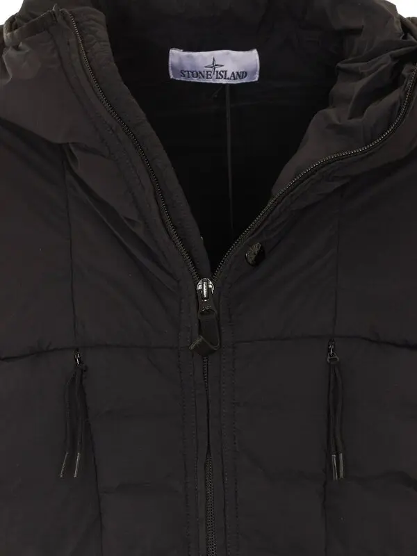 Stone Island Padded Hooded Jacket - Black
