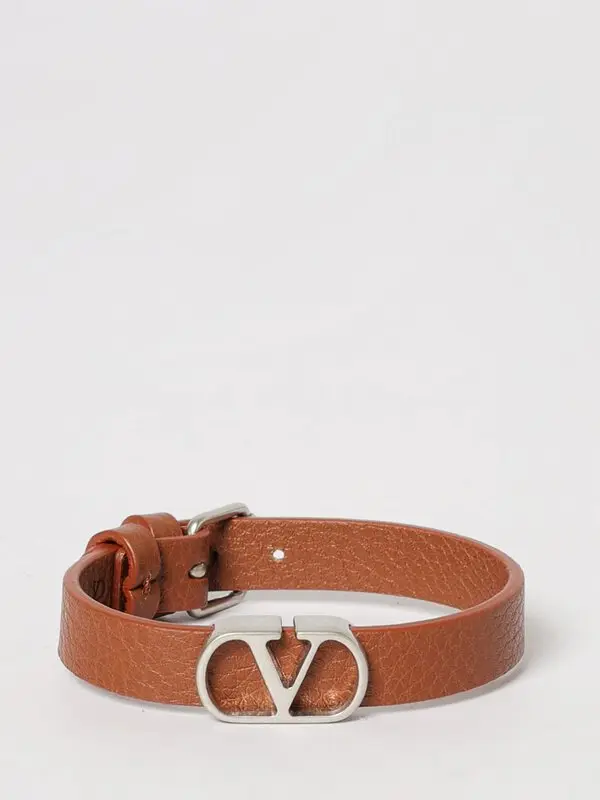 Valentino Garavani Vlogo Signature Leather Bracelet - Brown