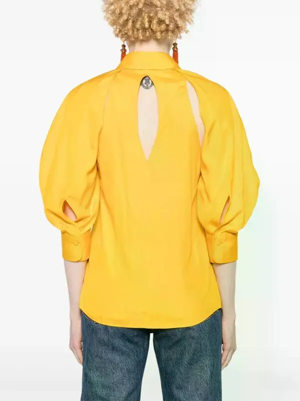 Chloé Open-shoulder Silk Blouse