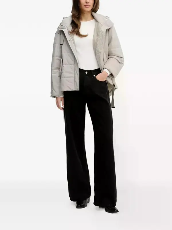 Sisley Quilted Hooded Jacket - Grey