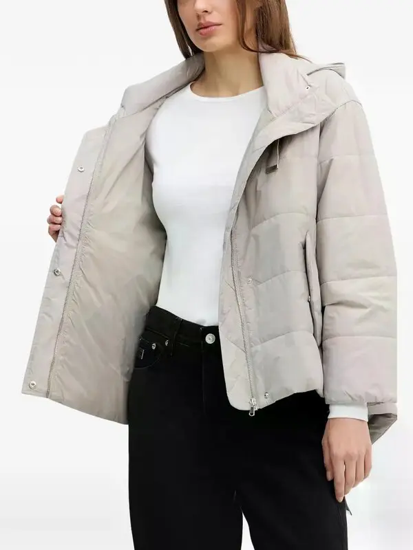 Sisley Quilted Hooded Jacket - Grey