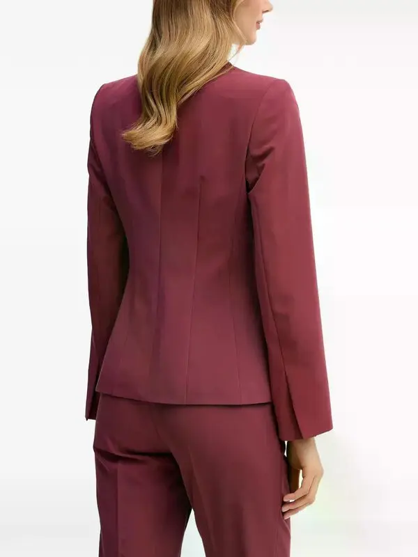 Sisley Notched-lapels Blazer - Red