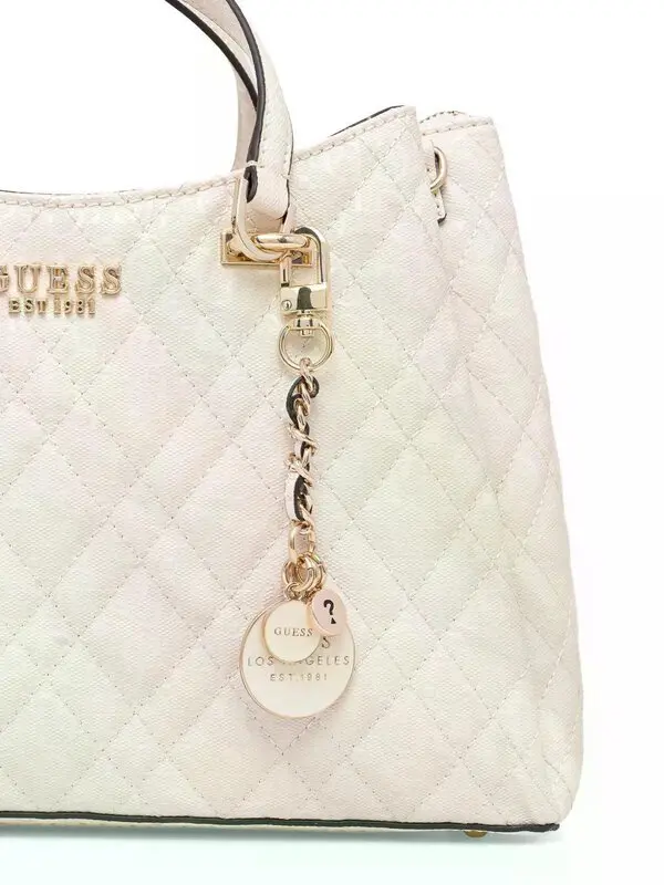 Guess Quilted Shoulder Bag With Logo