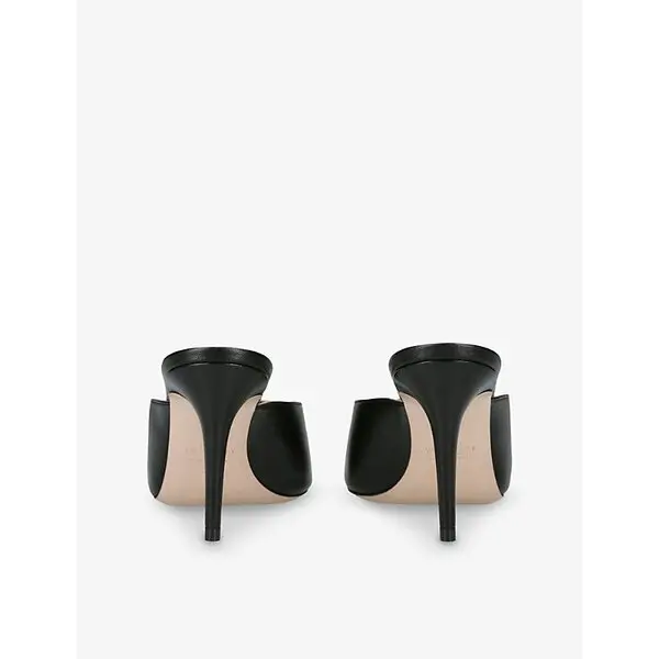 Valentino Garavani Vlogo Signature 80 Leather Heeled Mules - Black