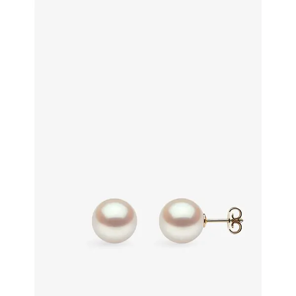 Yoko London Classic Cultured Pearl Stud Earrings - 18ct Yellow Gold