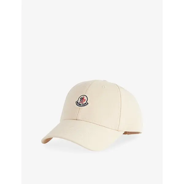 Moncler Logo-badge Cotton Baseball Cap - Ivory