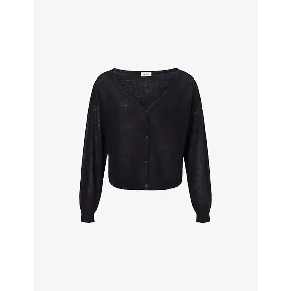 American Vintage V-neck Wool-blend Cardigan - Noir