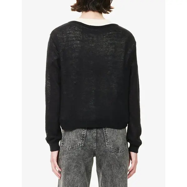 American Vintage V-neck Wool-blend Cardigan - Noir