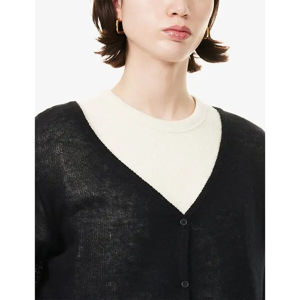 American Vintage V-neck Wool-blend Cardigan - Noir
