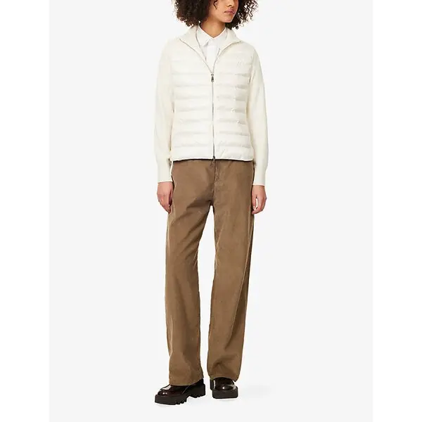 Moncler Padded Zip-up Wool And Nylon Cardigan
