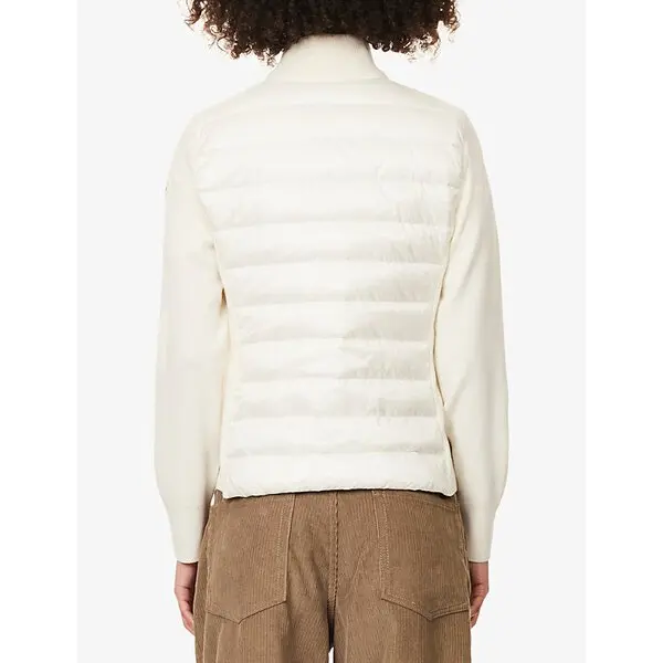 Moncler Padded Zip-up Wool And Nylon Cardigan