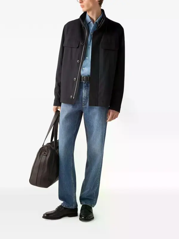 Zegna Stand Collar Chest Pocket Jacket