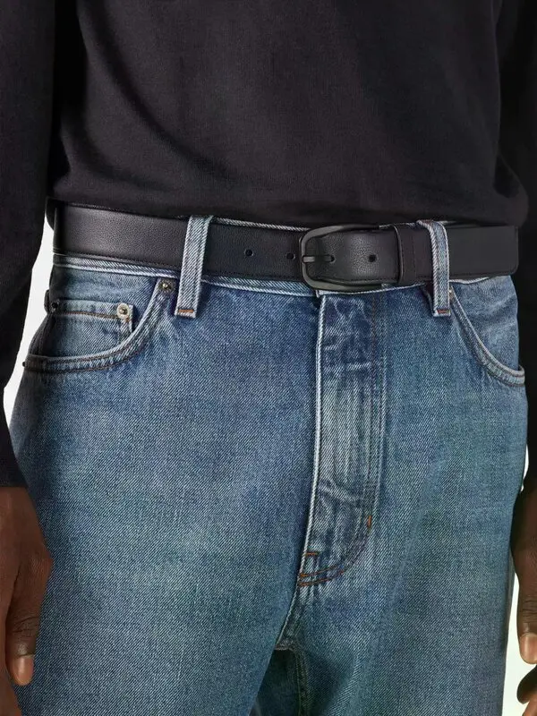 Zegna Leather Belt - Black