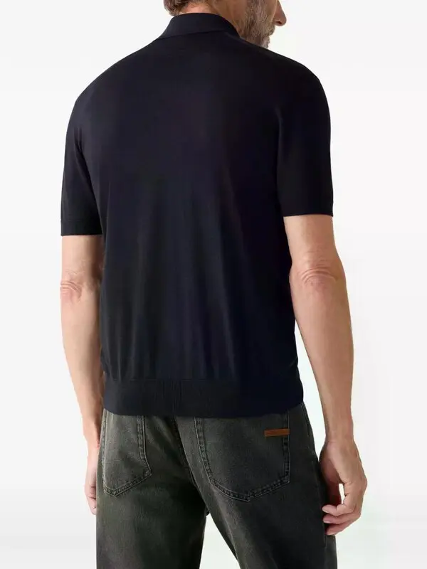 Zegna Button-up Polo Shirt - Blue