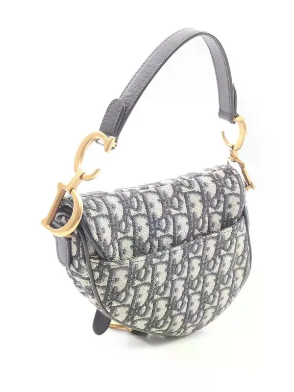 Dior 2010-2026 Mini Oblique Canvas Saddle Bag - Brown