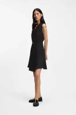 BOSS Crepe Wrap Dress - Black