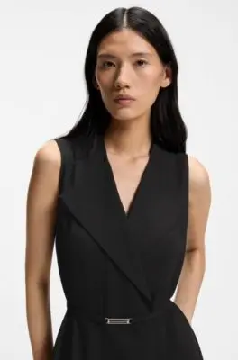BOSS Crepe Wrap Dress - Black