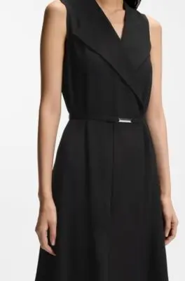 BOSS Crepe Wrap Dress - Black
