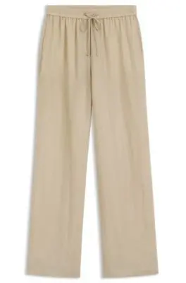 BOSS Relaxed-fit Drawcord Trousers - Light Beige