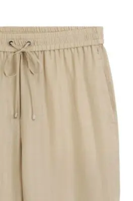 BOSS Relaxed-fit Drawcord Trousers - Light Beige