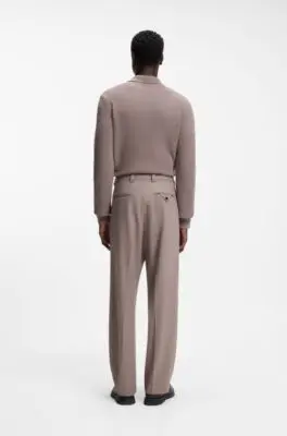 Hugo Modern-fit Stretch Twill Trousers - Light Brown