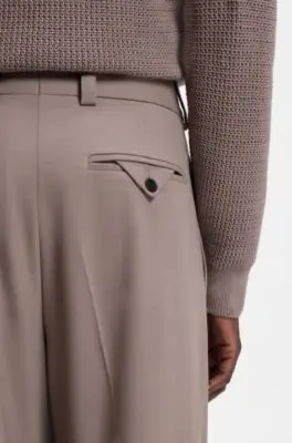 Hugo Modern-fit Stretch Twill Trousers - Light Brown
