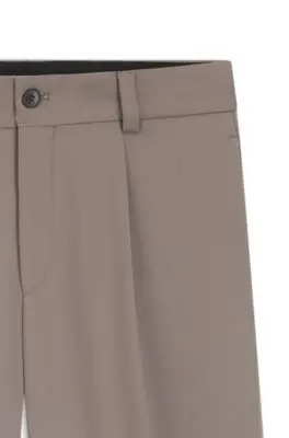 Hugo Modern-fit Stretch Twill Trousers - Light Brown