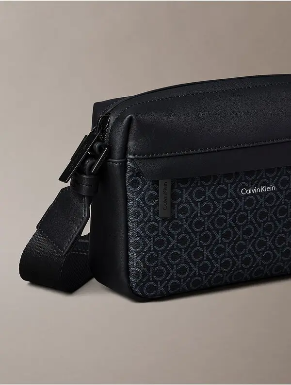 Calvin Klein Pebbled Monogram Camera Bag